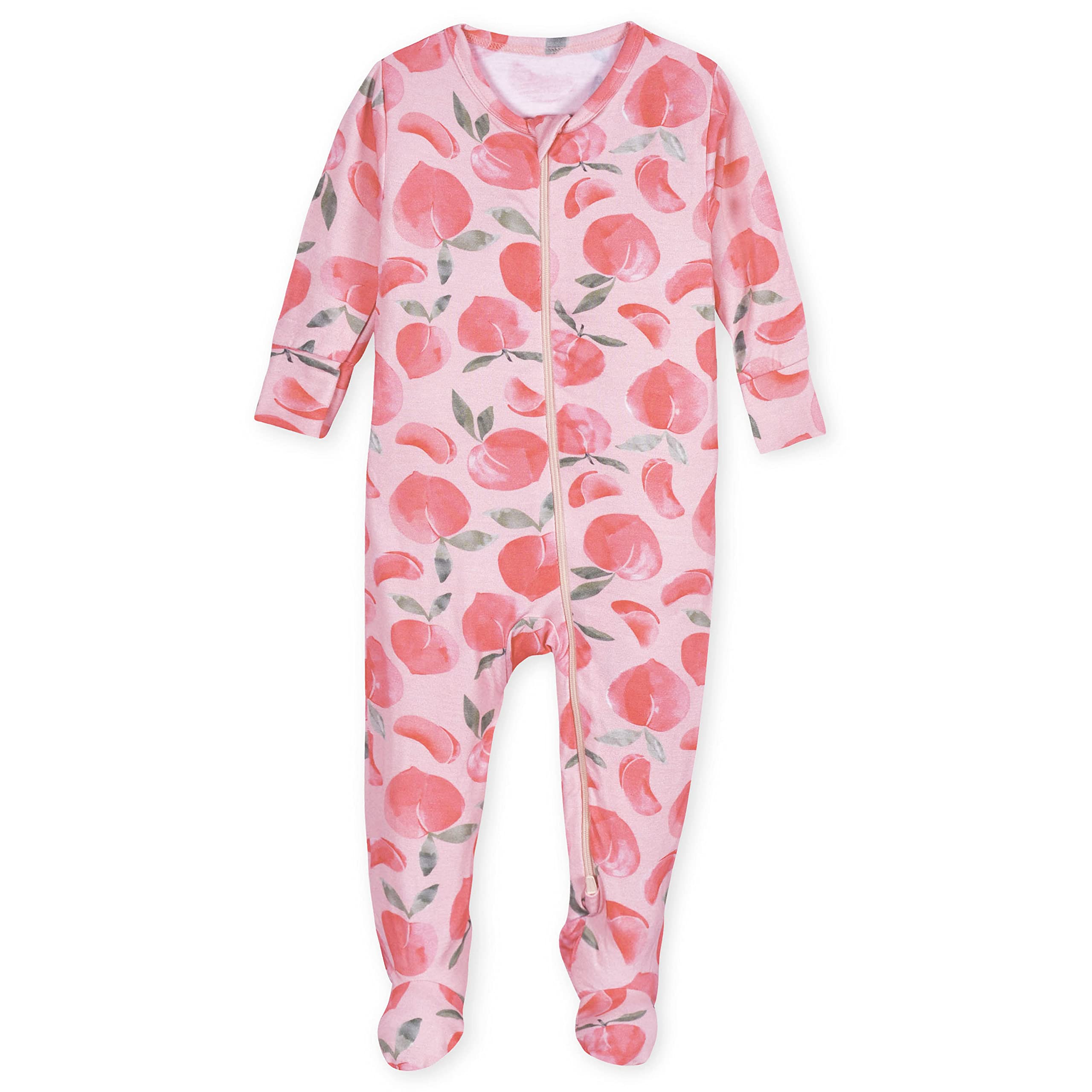 Gerber Unisex Baby Toddler Buttery Soft Snug Fit Footed Pajamas with Viscose Made from Eucalyptus, Just Peachy, 18 Months