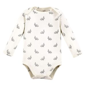 Touched by Nature Unisex Baby Organic Cotton Long-Sleeve Bodysuits, Girl Woodland, 9-12 Months