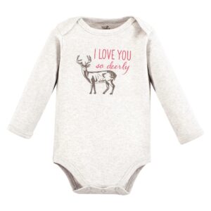 Touched by Nature Unisex Baby Organic Cotton Long-Sleeve Bodysuits, Girl Woodland, 9-12 Months