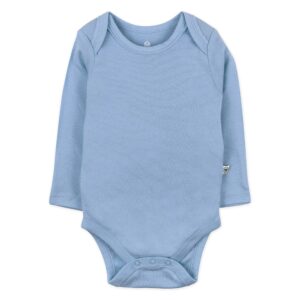 HonestBaby 10-Pack Long Sleeve Bodysuits One-piece 100% Organic Cotton for Infant Baby Boys, Girls, Unisex , Rainbow Gems Blues, 0-3 Months