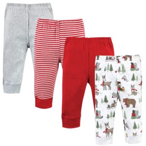 hudson baby unisex baby cotton pants and leggings, christmas forest, 12-18 months