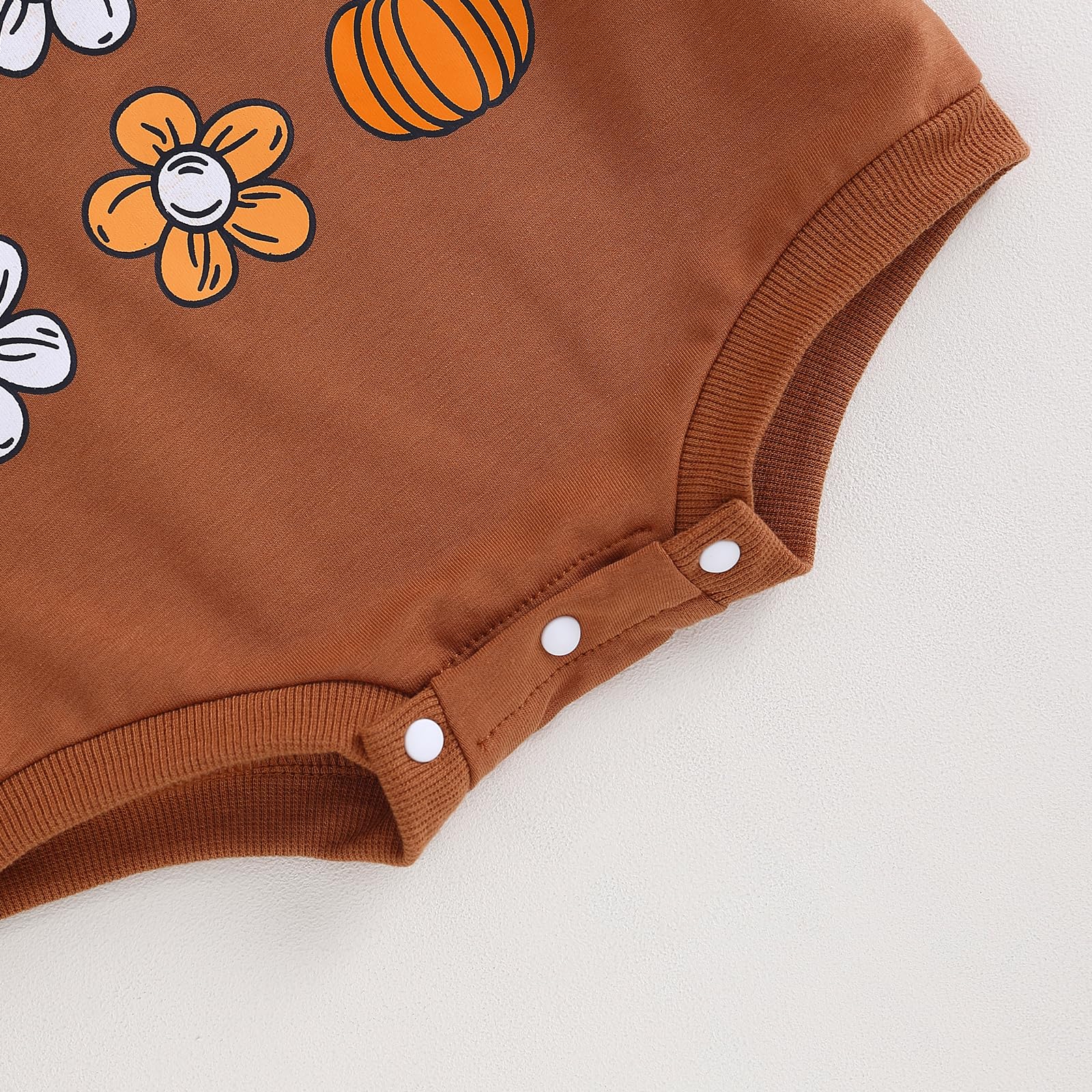 Hnyenmcko Newborn Baby Boy Girl Halloween Outfit Pumpkin Sweatshirt Bubble Romper Oversized Bodysuit Halloween Baby Clothes (B-Coffee, 0-3 Months)