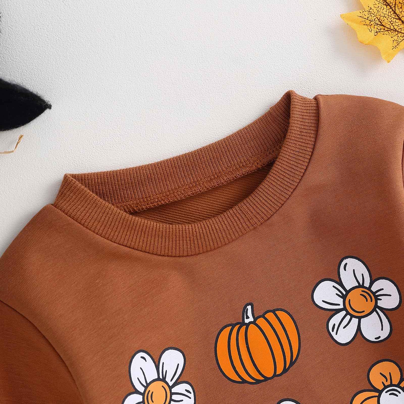 Hnyenmcko Newborn Baby Boy Girl Halloween Outfit Pumpkin Sweatshirt Bubble Romper Oversized Bodysuit Halloween Baby Clothes (B-Coffee, 0-3 Months)