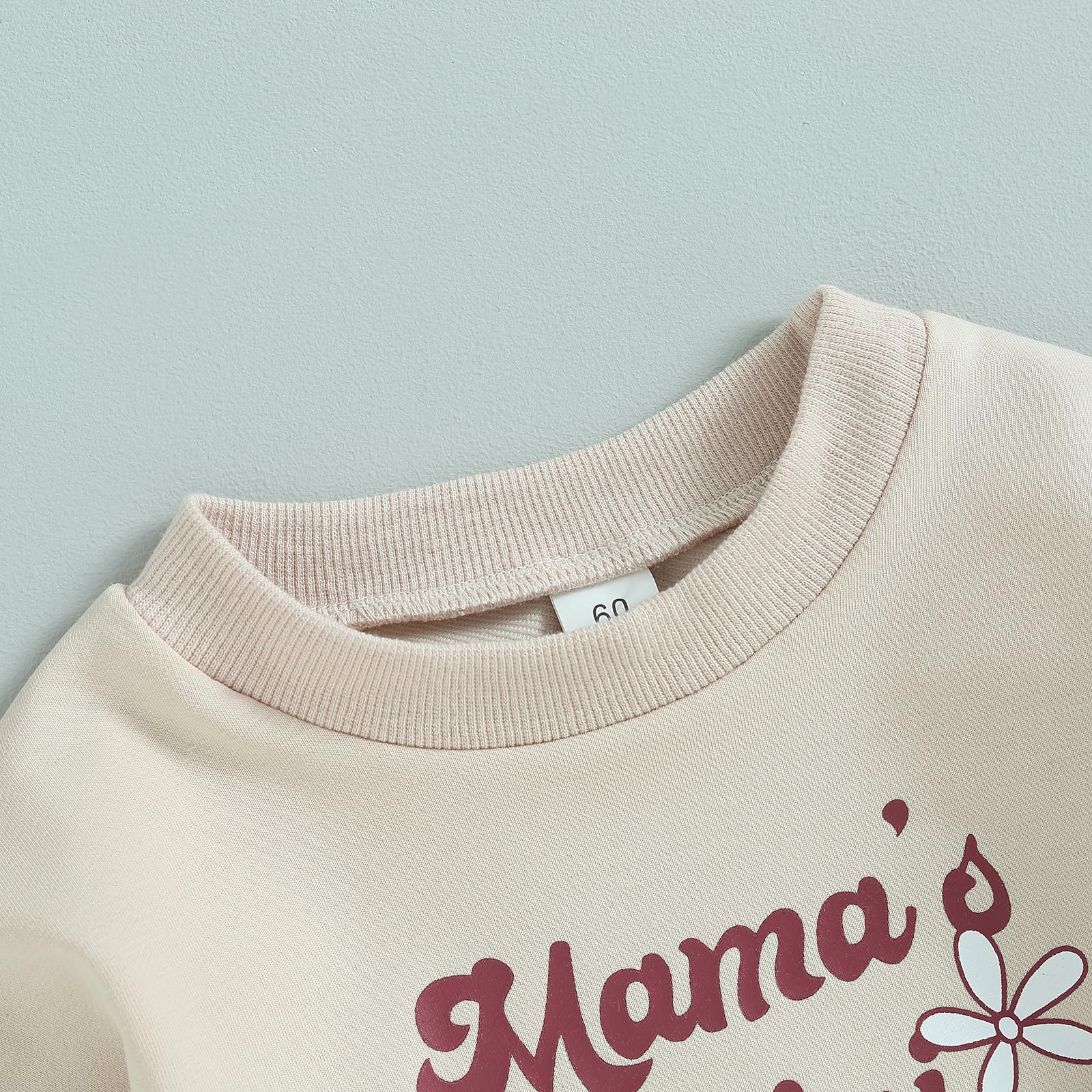 Newborn Baby Girl Clothes Long Sleeve Letter Print Sweatshirt Romper Oversized Bubble Onesie Fall Winter Clothes (B-Apricot, 0-6 Months)