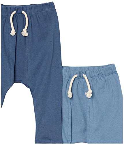 HonestBaby 2-Pack Honest Pants Joggers Pull on 100% Organic Cotton for Infant Baby and Toddler, Boys, Girls, Unisex , 2-Pack Ombre Blues, 6-9 Months