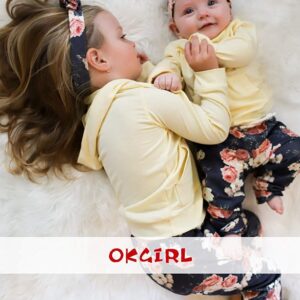 Okgirl Baby Girl Clothes Long Sleeve Hoodie Sweatshirt Floral Pants With Headband Outfit Sets(12-18 Months)