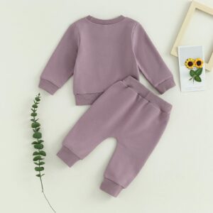 FIOMVA Daddys Girl Baby Clothes Toddler Sweatshirt Pants Outfit Fall Winter Long Sleeve Top Infant 2 Piece Set (Daddys Girl Purple, 0-6 Months)