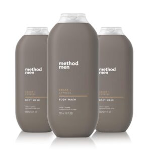 method men body wash, cedar + cypress, paraben and phthalate free, 18 fl oz (pack of 3)