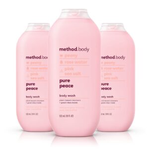 method body wash, pure peace, paraben and phthalate free, 18 oz (pack of 3),detoxifying