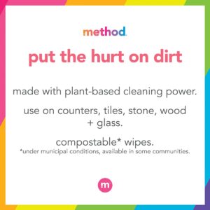 Method All-Purpose Cleaning Wipes, French Lavender, Multi-Surface, Compostable, 70 Count, (Pack of 3)