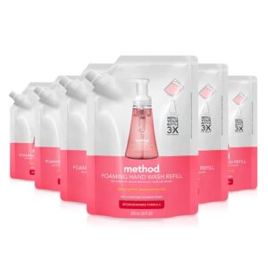 method foaming hand soap refill, pink grapefruit, packaging may vary, 28 oz pack of 6)