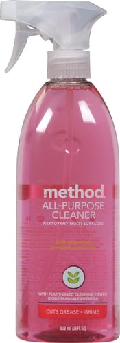 Method All-Purpose Cleaner, Pink Grapefruit, Plant-Based and Biodegradable Formula Perfect for Most Counters, Tiles, Stone, and More, 28 oz spray bottle