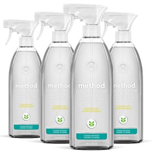 method daily shower cleaner spray, plant-based & biodegradable formula, spray and walk away, eucalyptus mint scent, 28 fl oz, (pack of 4), packaging may vary