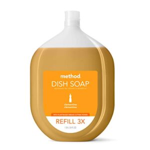 method gel dish soap, refill, clementine, recylable bottle, biodegradable formula, 54 fl oz (pack of 1)