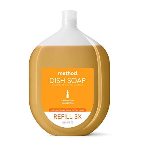 Method Gel Dish Soap, Refill, Clementine, Recylable Bottle, Biodegradable formula, 54 Fl Oz (Pack of 1)