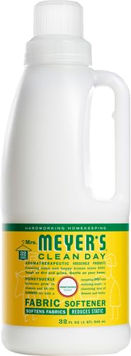 MRS. MEYER'S CLEAN DAY Liquid Fabric Softener, Infused with Essential Oils, Paraben Free, Honeysuckle, 32 oz (32 Loads)