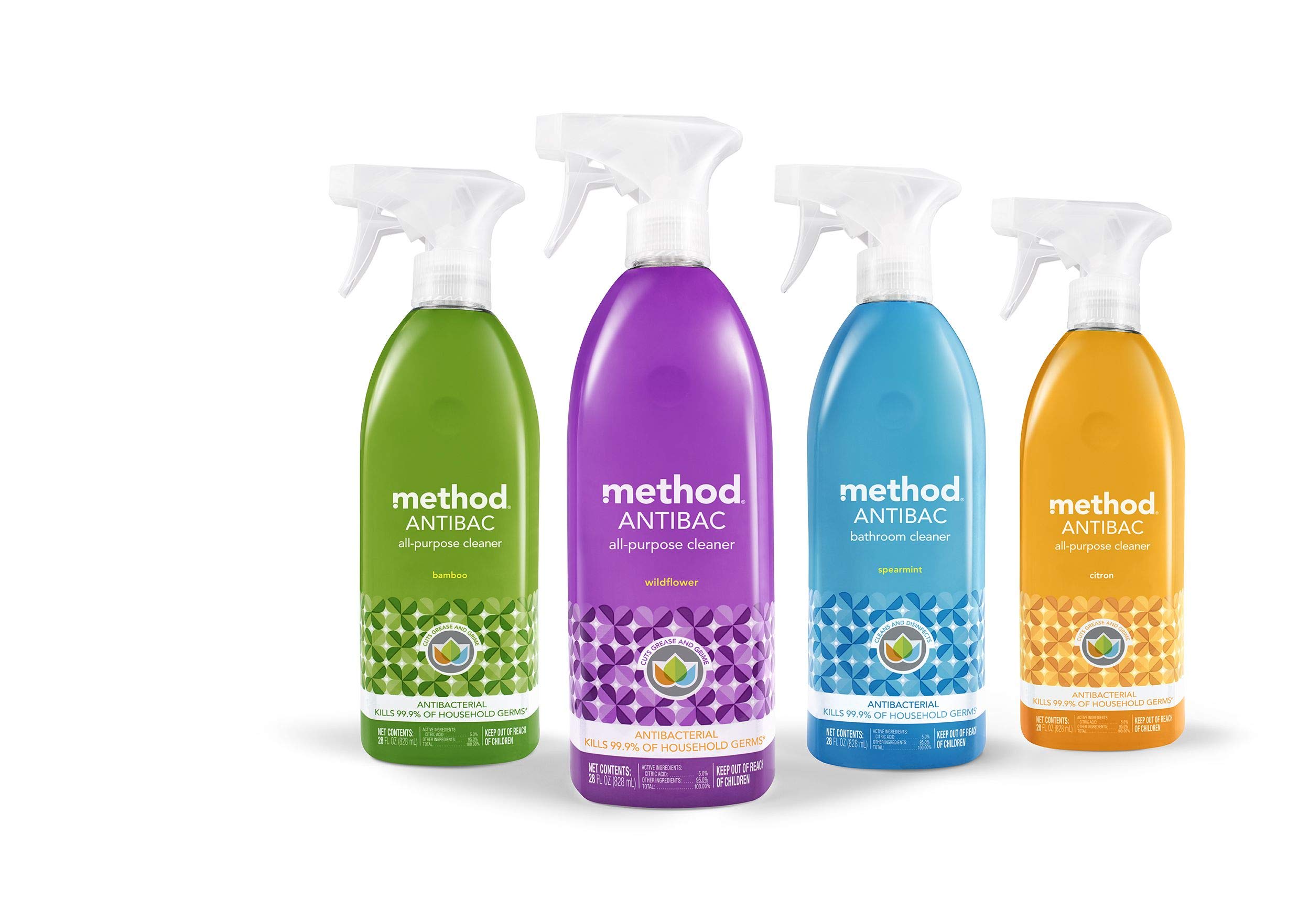 Method Antibacterial All Purpose Cleaner Spray, Bamboo, Kills 99.9% of Household Germs, 28 Fl Oz (Pack of 8)