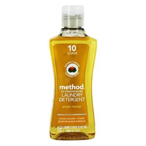 method - laundry detergent 4x concentrated 10 he loads tough on dirt + stains ginger mango - 8.1 fl. oz.