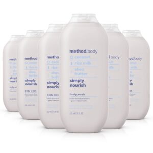 method body wash, simply nourish, paraben and phthalate free, 18 oz (pack of 6)