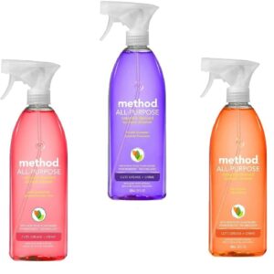 method all purpose natural surface cleaning spray - 28oz variety pack - (grapefruit, lavender, clementine), 28 fl oz (pack of 3)