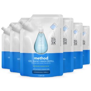 method gel hand soap refill, sea minerals, recylable bottle, biodegradable formula, 34 fl oz (pack of 6)