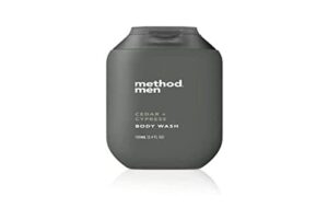 method men cedar + cypress body wash 3.4 ounces travel size