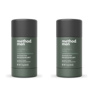 method men deodorant, aluminum free deodorant, juniper & sage, 2.65 oz. (2 pack)