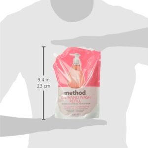 Method Gel Hand Soap Refill, Pink Grapefruit, Biodegradable Formula, 34 Fl Oz (Pack of 1)