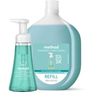 Method Foaming Hand Soap and Handsoap Refill, Waterfall, 10 fl oz. and 38 Fl Oz., 2 Count (Variety Pack)