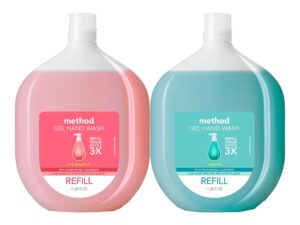 method gel hand soap refill, pink grapefruit, waterfall, 34 fl oz each, 2 ct (variety pack)