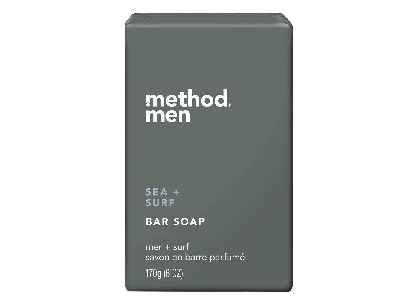 Method Men's Exfoliating bar Soap, Sea + Surf, 6 oz, 1Count