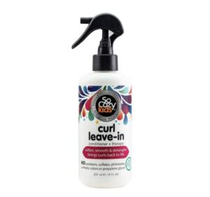 so cozy leave in conditioner spray (8 fl oz) paraben-free detangler for kids' curly hair, deep conditioner & tangle-free curls, gentle & nourishing with keratin, vitamin b5, olive oil & jojoba oil