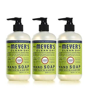 mrs. meyer's clean day liquid hand soap, cruelty-free, and biodegradable hand wash made with essential oils, lemon verbena scent, 12.5 oz (pack of 3)