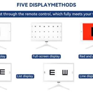 AISITESY Vision Meter Digital 19" LCD Electronic Optical Vision Meter with 44+ Visual Targets and 5 Display Methods Optometry Projector with Remote Control