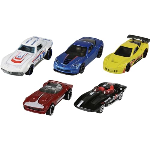 Hot Wheels 1:64 Scale Die-Cast Toy Cars 5-Pack, Set of 5 Toy Race Cars, Hot Rods, Character Cars, Rescue or Pick-Up Trucks (Styles May Vary)