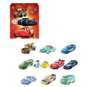 mattel disney and pixar cars set of 10 die-cast mini racers vehicles, collectible set of 1:55 scale toy cars inspired by movies