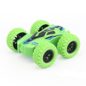 Nenrte Pull Back Cars Double-Sided Friction Powered Vehicles Flips Shockproof Inertia Cars Pull Cars for Boys Girls Toddler Birthday Gift Age 3+ Years Old(4PCS)