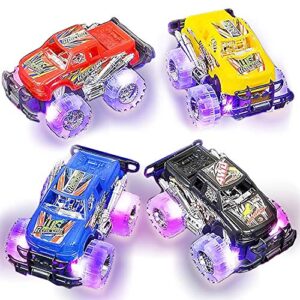 artcreativity light up monster trucks for boys and girls, toy truck set of 2, monster trucks for boys 3-6 years old, toddler monster truck toys, light up trucks, easter gifts for kids