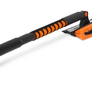 Snow MOOver 39" Extendable Snow Brush with Detachable Ice Scraper | 11" Wide Squeegee & Bristle Head | Lightweight Aluminum Body with Ergonomic Grip | No Scratch Winter Cleaning Tool for Cars & SUVs