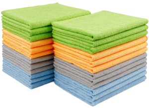 aidea microfiber cleaning cloth for car-24pk, premium car microfiber towels, soft & absorbent cleaning cloth, wash cloth for house, kitchen, car (12in.x16in)