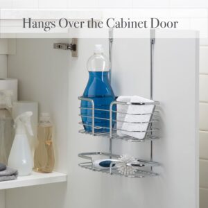 Kitchen Details Chrome 2 Tier Over The Cabinet Organizer | Single Basket | Door Hanging Storage | Bathroom | Kitchen