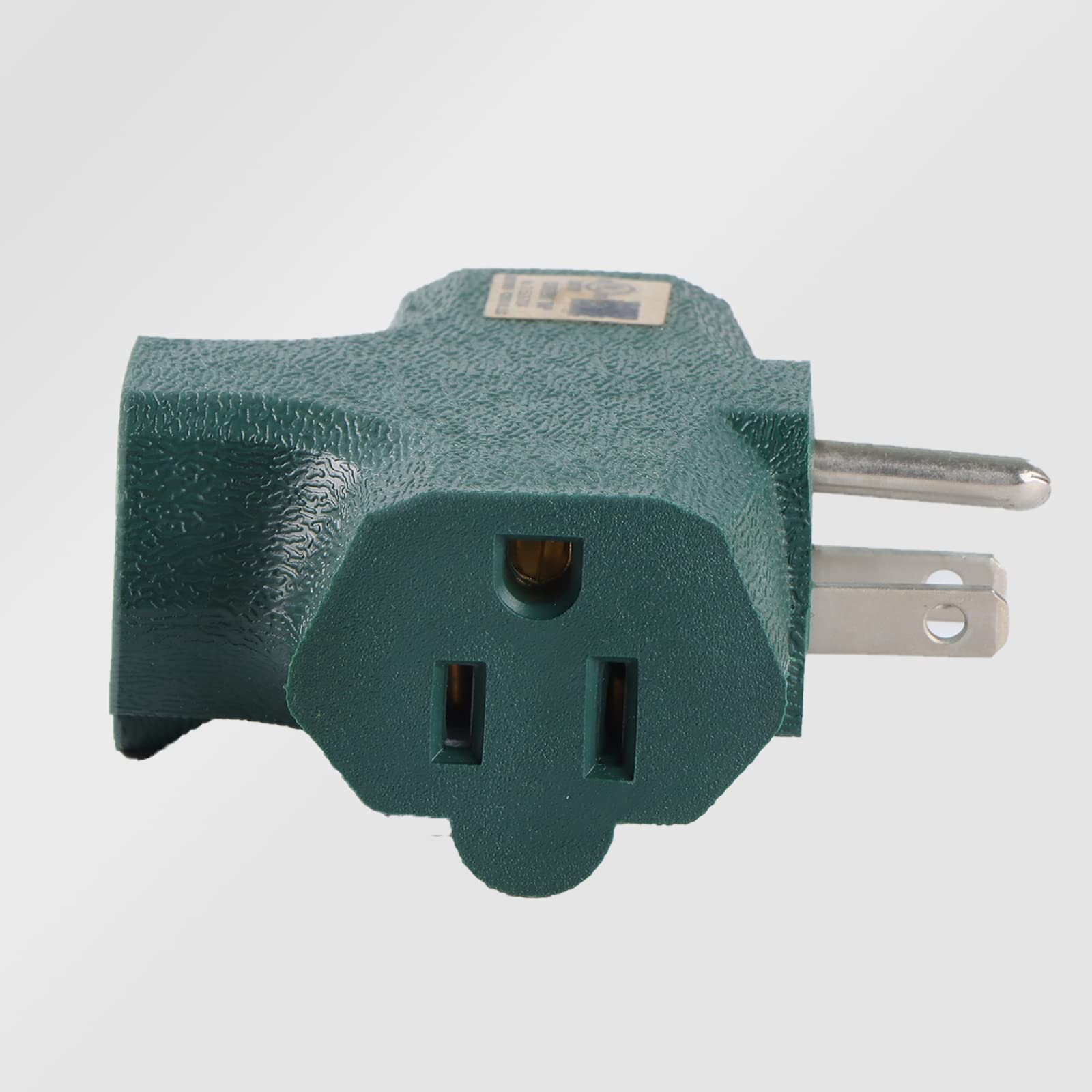 Aniai 3 Outlet Adapter [UL Listed] 3 Way Outlet Splitter - 3 T-Shaped Adapter Outdoor Power Splitter Grounded Wall Tap Adapter Heavy Duty (4, green)