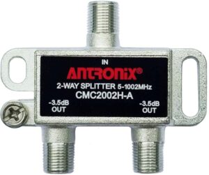 antronix cmc2002h-a 2-way horizontal splitter -3.5db 5-1002 mhz high performance for coax cable tv & internet