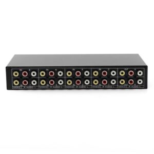 Suckoo 8 Port 3RCA AV Audio Video Switcher Splitter 8 in 2 Out 4 in 2 Out DVD Player Game Console TV Box External 2 Way TV Monitor Projector Composite AV switcher Switch Box