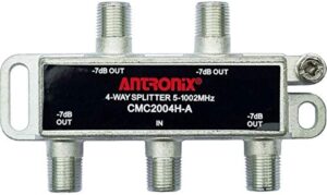 antronix cmc2004h-a 4-way horizontal moca splitter -7db 5-1002 mhz high performance for coax cable tv & internet