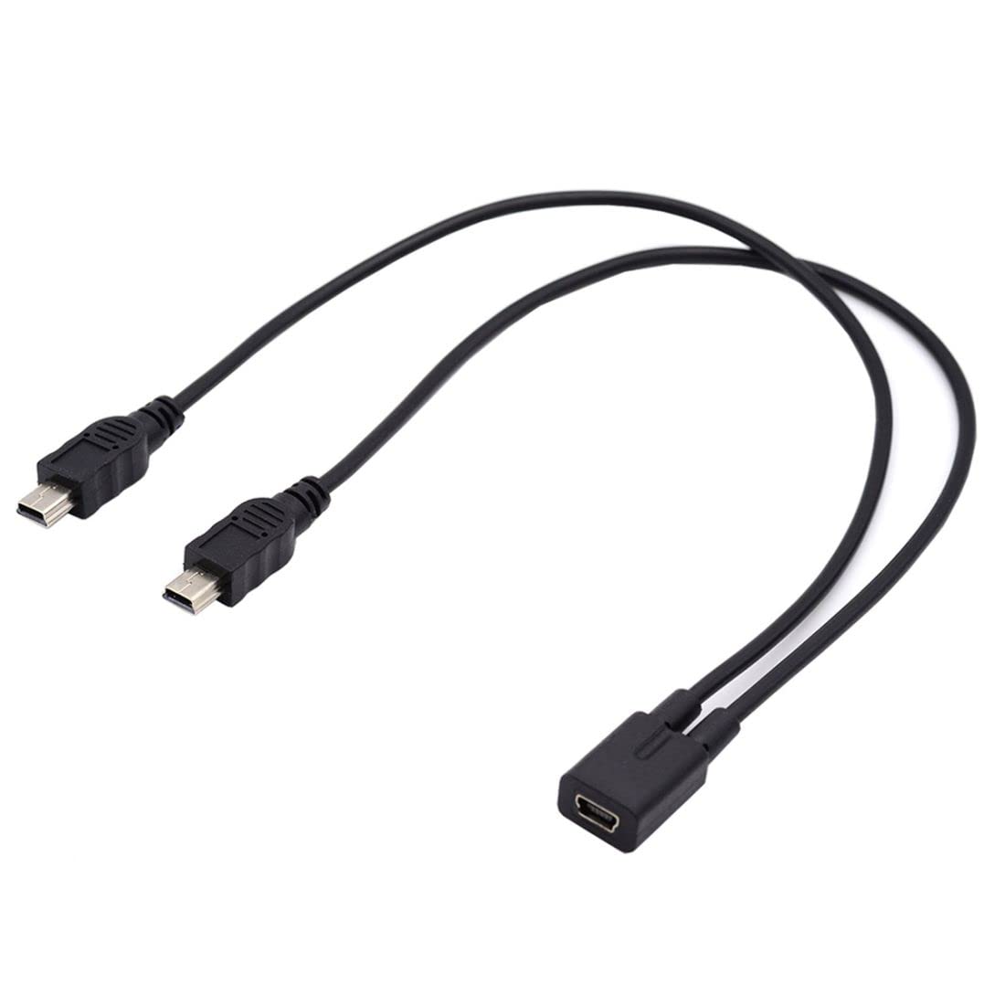 chenyang Mini USB Female 1 to 2 Mini USB Male Splitter Extension Charge Cable