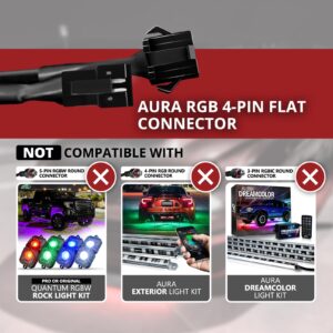 OPT7 Aura 2 PCS Splitter Y Cable with 4 Pin RGB Flat Connector for Motorcycle, Cruiser, Sportsbike, Golf Cart, ATV, UTV, Snowmobile, Boat, Car Interior Lights