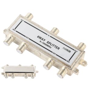 Restokki 6 Way Coaxial Cable Splitter 5-1000MHz, Cable Splitter Work with CATV, Satellite TV,Antenna System and MoCA Configurations