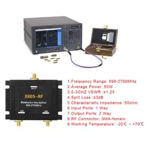 Wide-Band 2 Way Splitter-3dB SMA Female-50 Ohm Cellular Signal Splitter for 4G/LTE System by XRDS-RF