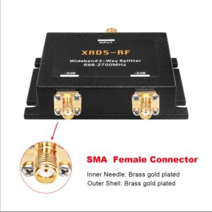 Wide-Band 2 Way Splitter-3dB SMA Female-50 Ohm Cellular Signal Splitter for 4G/LTE System by XRDS-RF